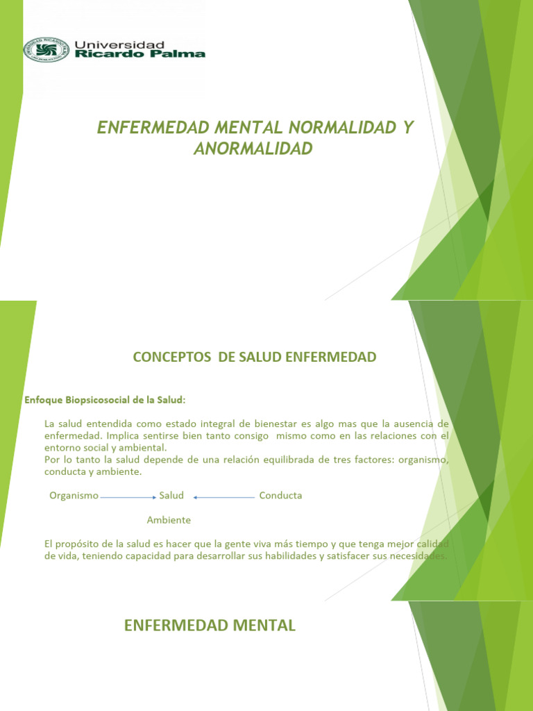 Sesion 1 Enfermedad Mental Normalidad Anormalidad Urp | PDF