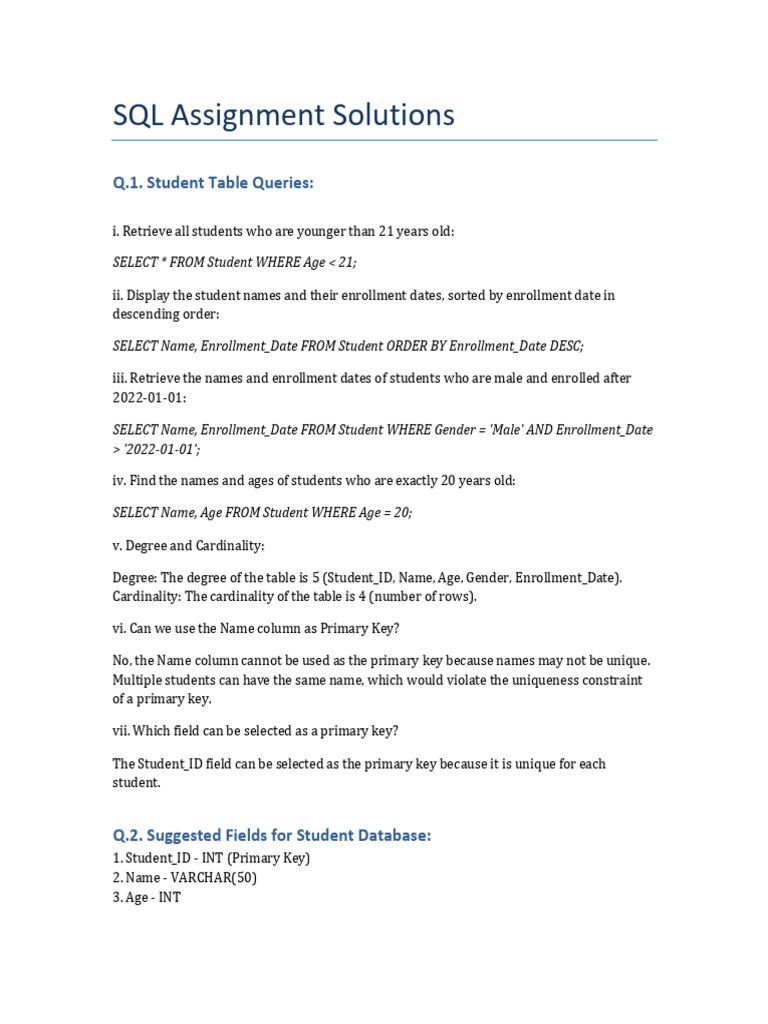 SQL Page 14 Solutions | PDF
