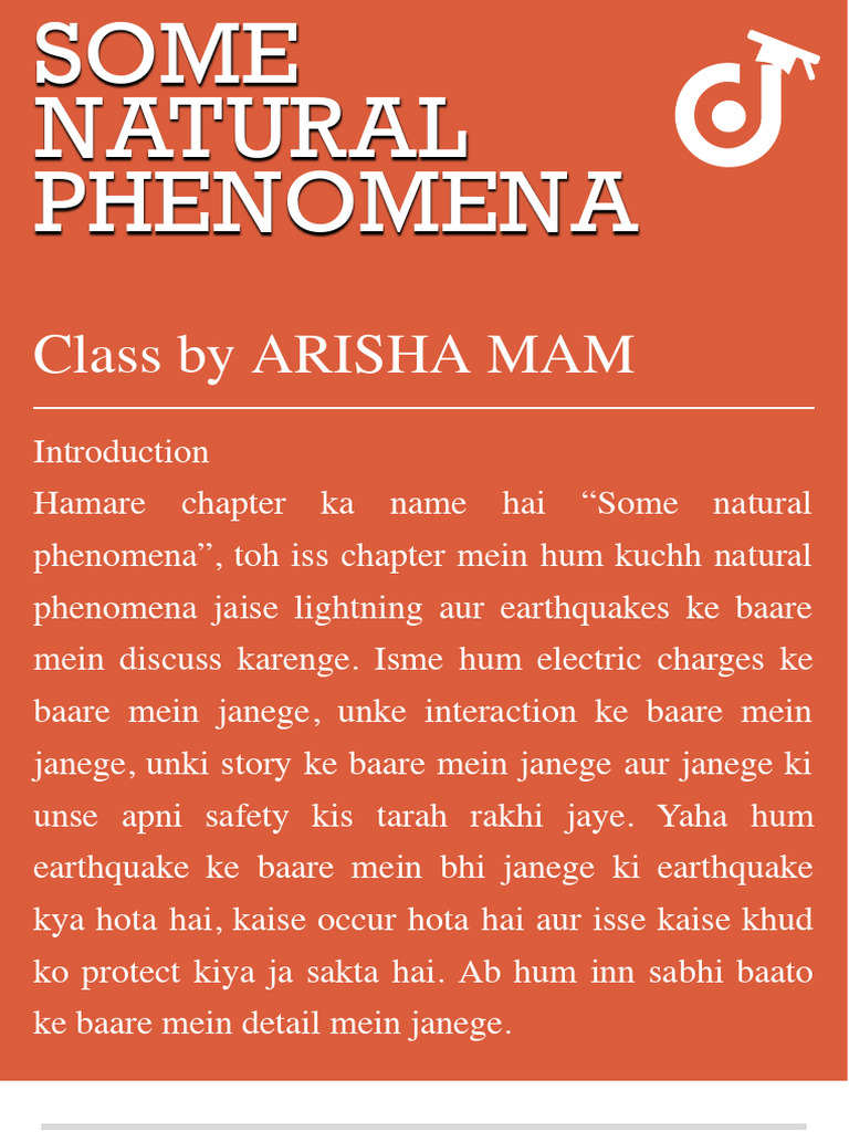 Class 8 Science Chapter 15 Some Natural Phenomena Cbse Board Doubtnut ...