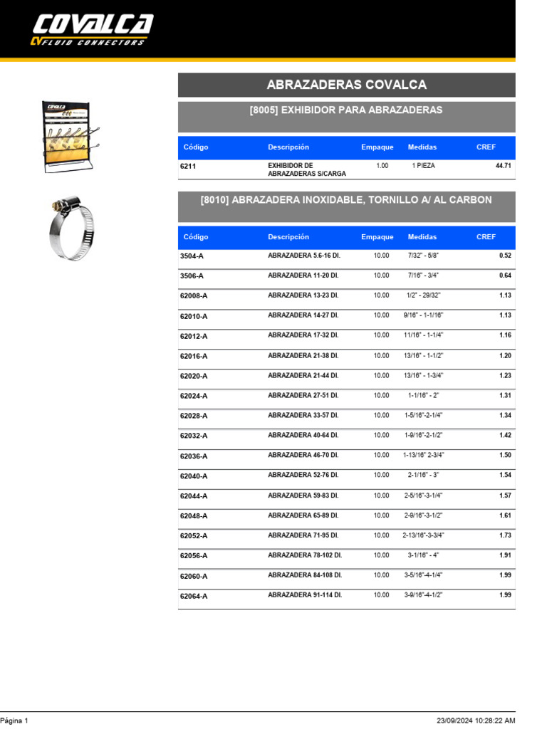 Abrazaderas Covalca-11 | PDF