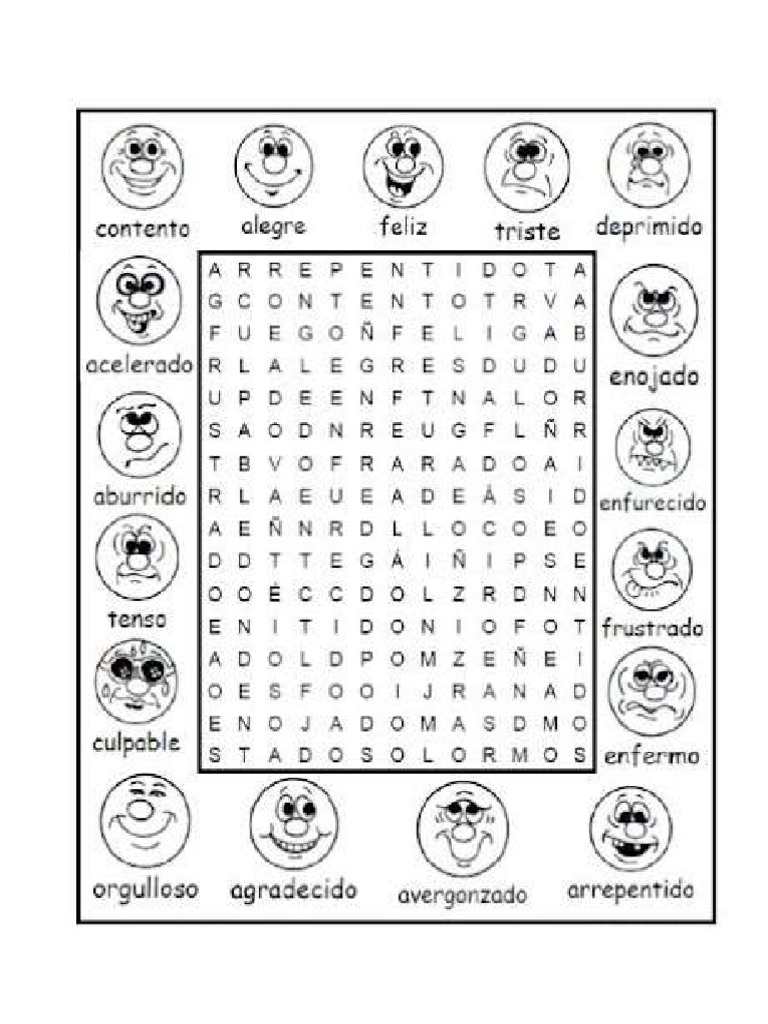 Sopa de Letras Emociones | PDF