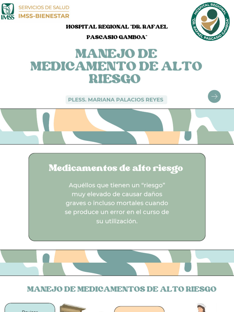 Medicamentos de Alto Riesgo | PDF