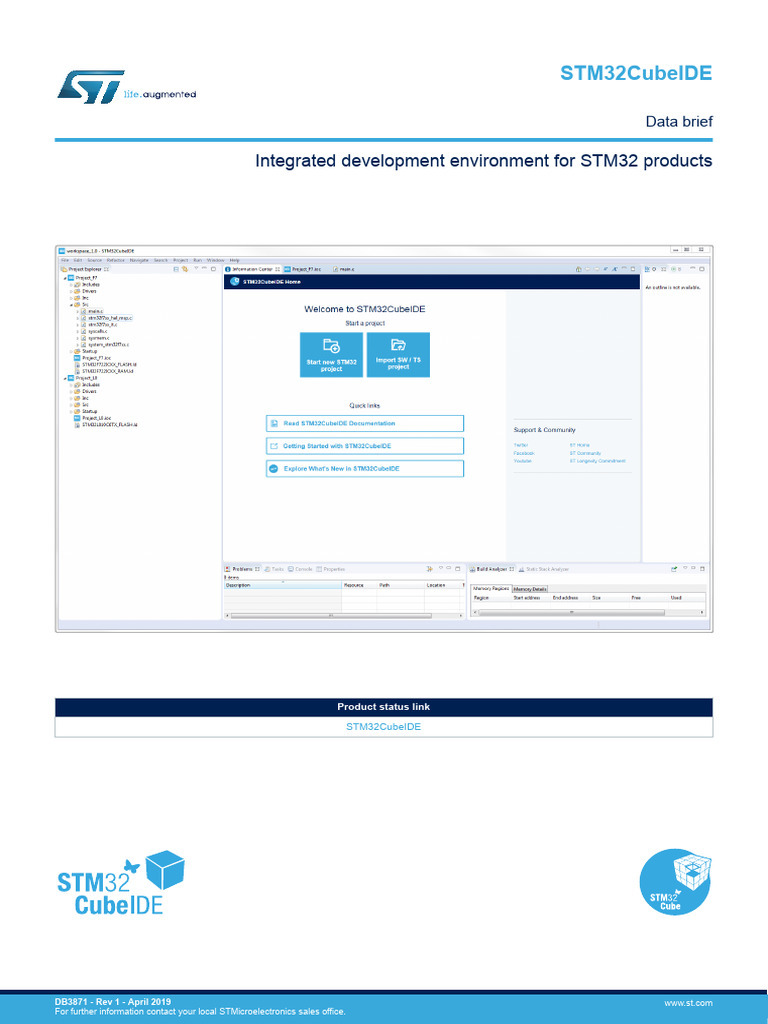 Data Brief - STM32CubeIDE - Integrated Development Environment For ...