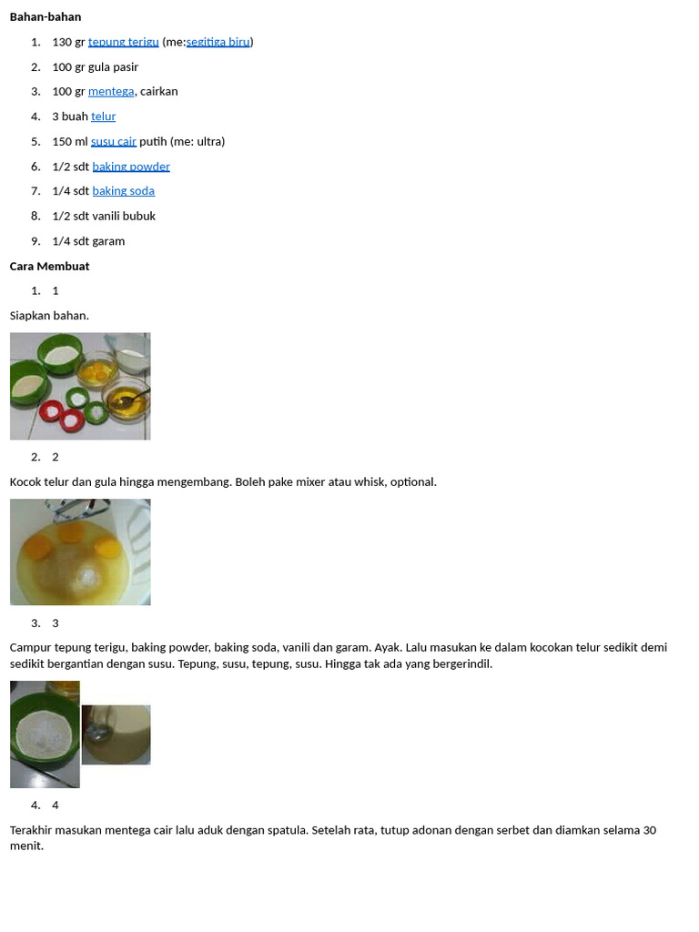 Resep Kue Cubit | PDF