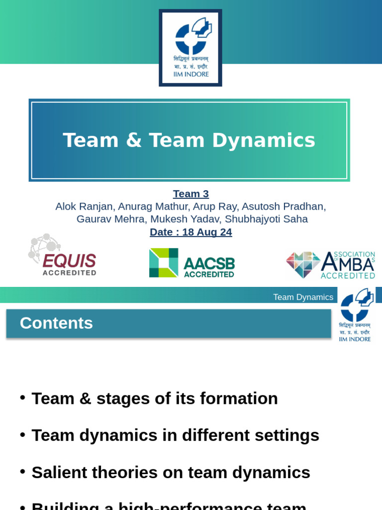 Team Dynamics Pdf