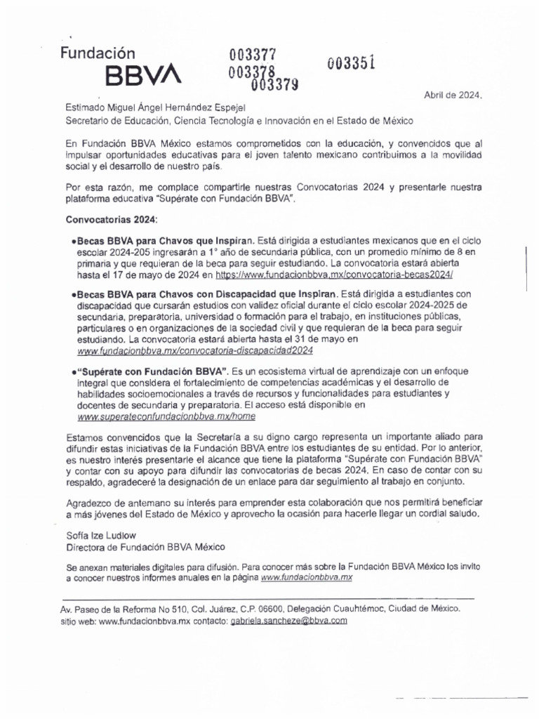 Convocatoria Becas Bbva-2024 | PDF