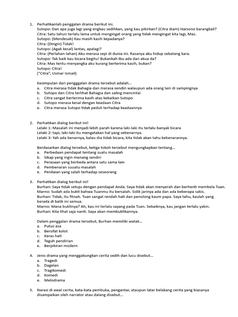 Latihan Soal Bindo XI | PDF