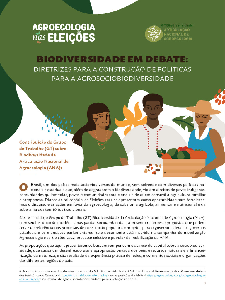 GT Bio Da ANA Biodiversidade Em Debate | PDF