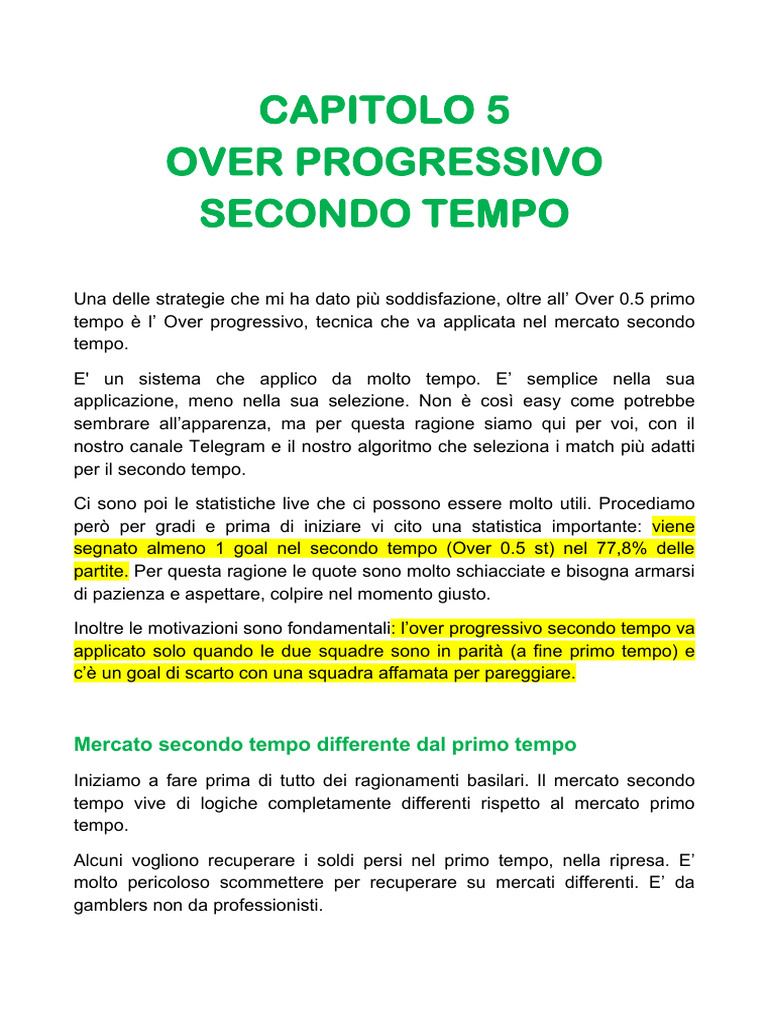 Capitolo 5 Over Progressivo Secondo Tempo | PDF