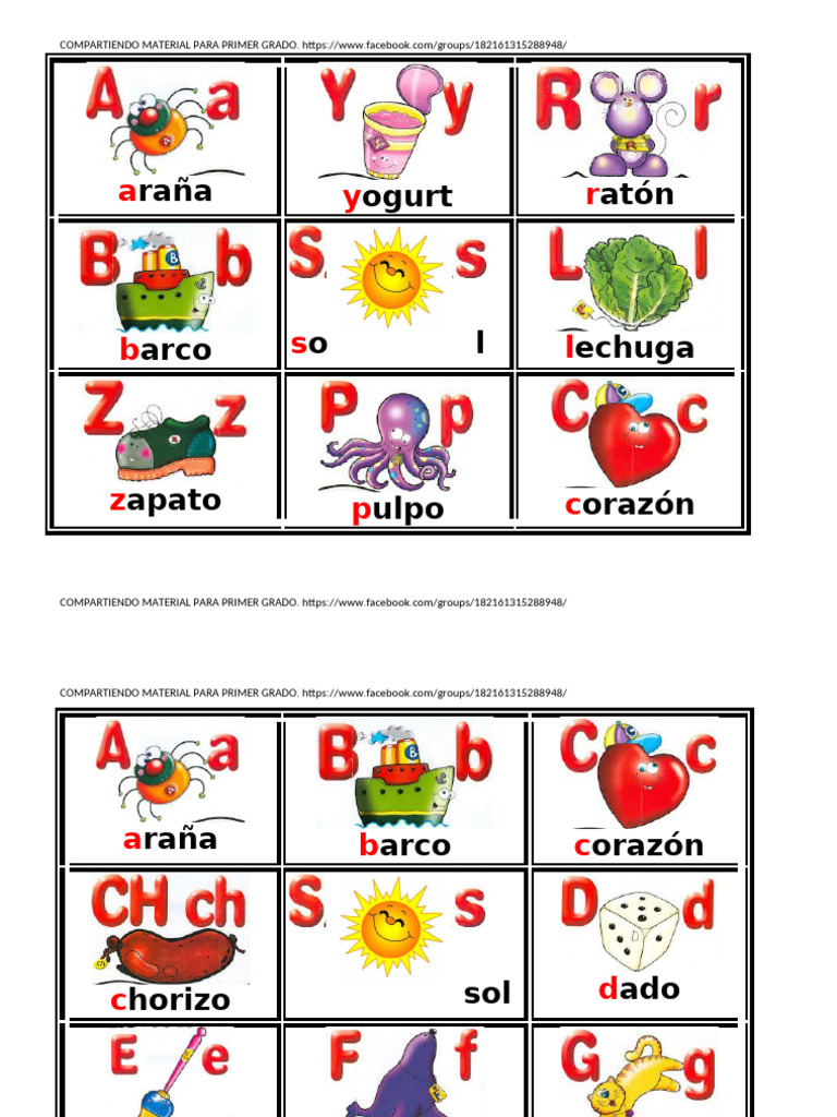 Loteria Del Abecedario ME | PDF