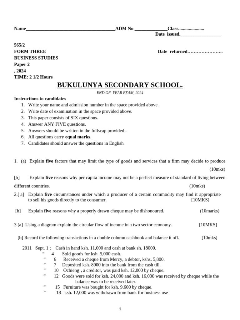 Form Tree BST PP2 End of Year 2024 | PDF | Banks | Private Sector