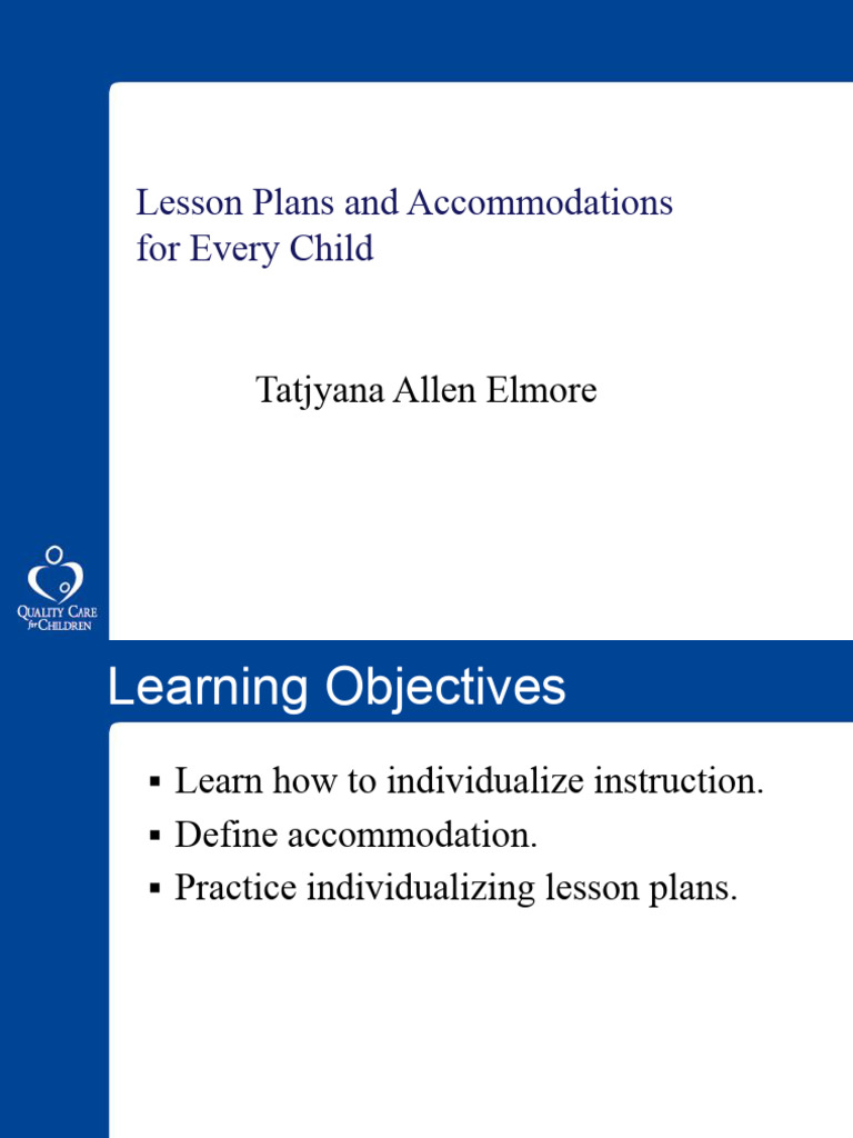 Individualized Lesson Plans for Children | PDF | Lesson Plan | Learning
