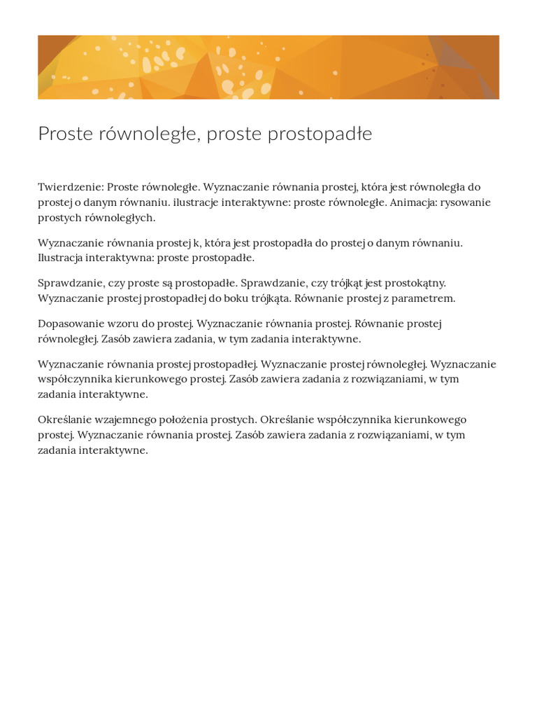 Proste Rownolegle Proste Prostopadle | PDF