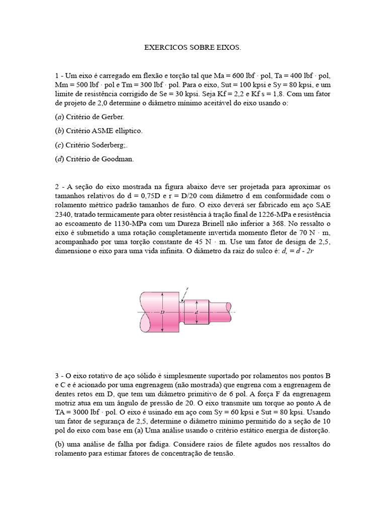 Exercicios Eixos | PDF