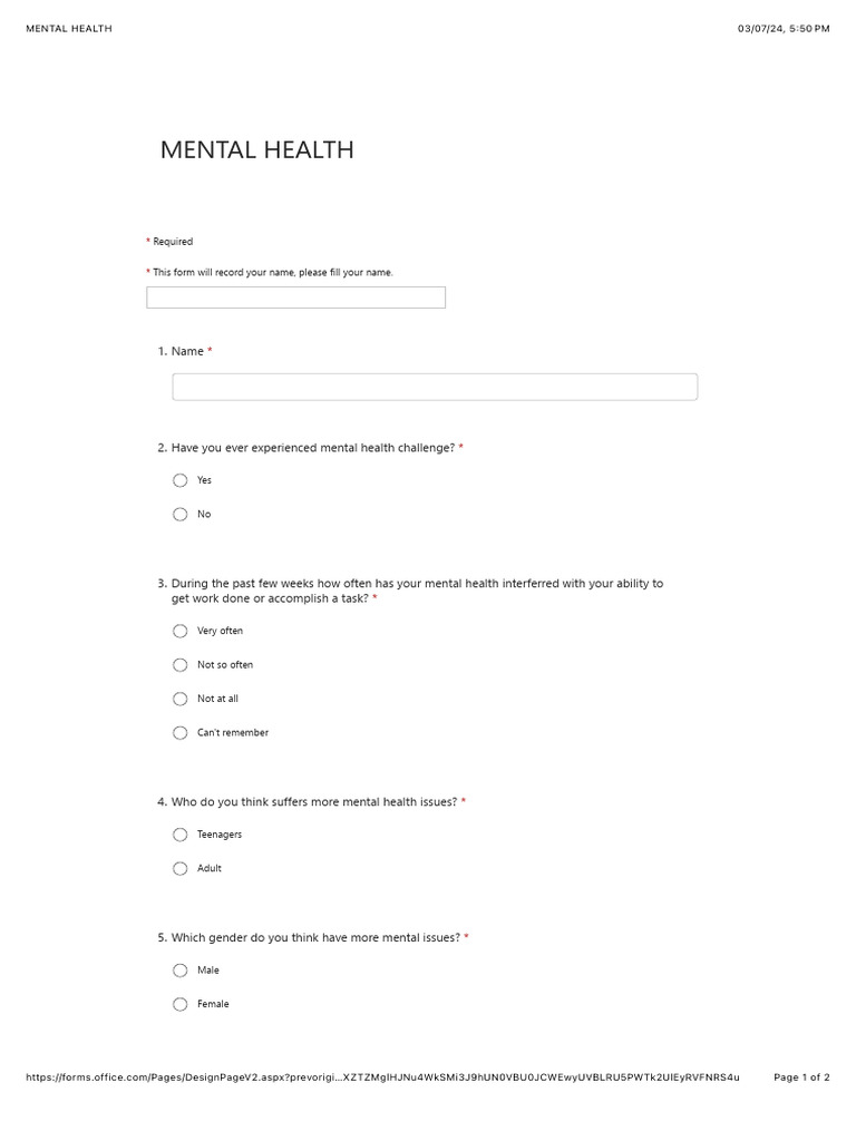 Mental Health | PDF