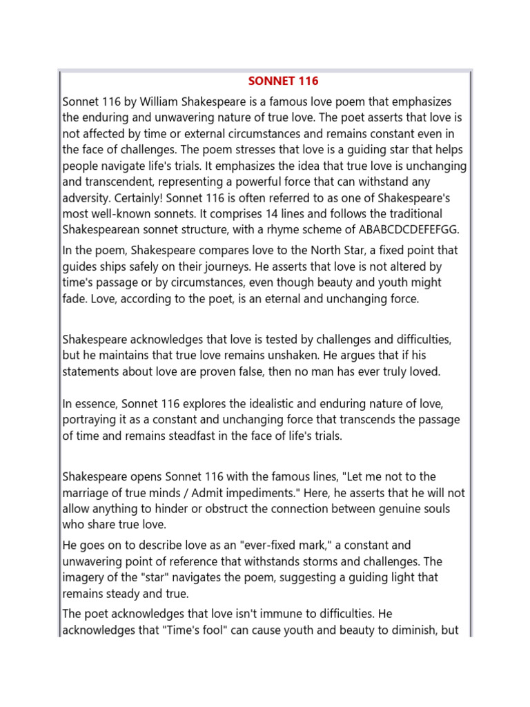 Sonnet 116 MM | PDF