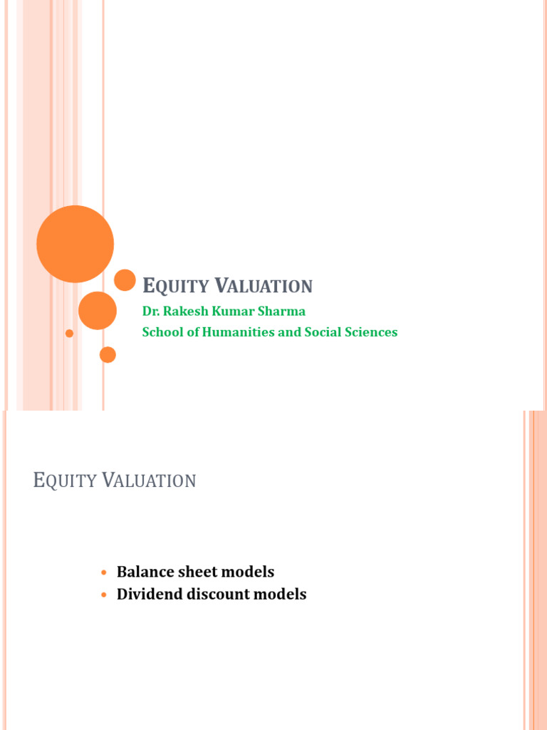 Lecture 33-34 Equity Valuation | PDF