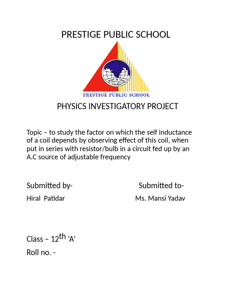 PHY PROJECT FINAL 12TH | PDF