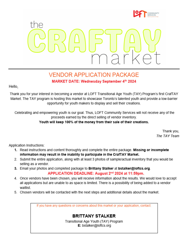 (Ruby Legree) CrafTAY Market Application2024 | PDF