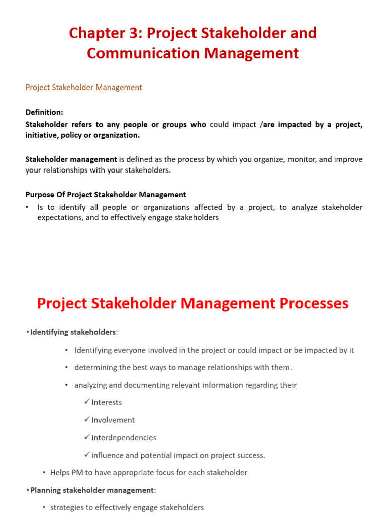Project Stakeholder & Communication Management | PDF | Communication ...