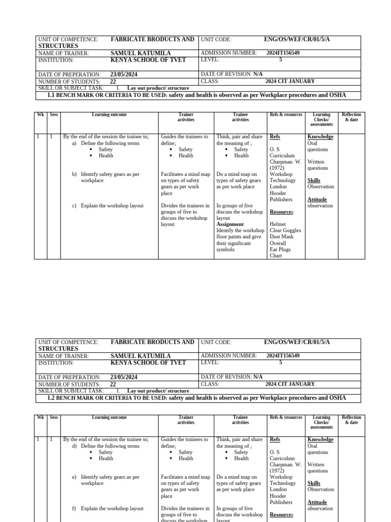 Unit of Competence | PDF