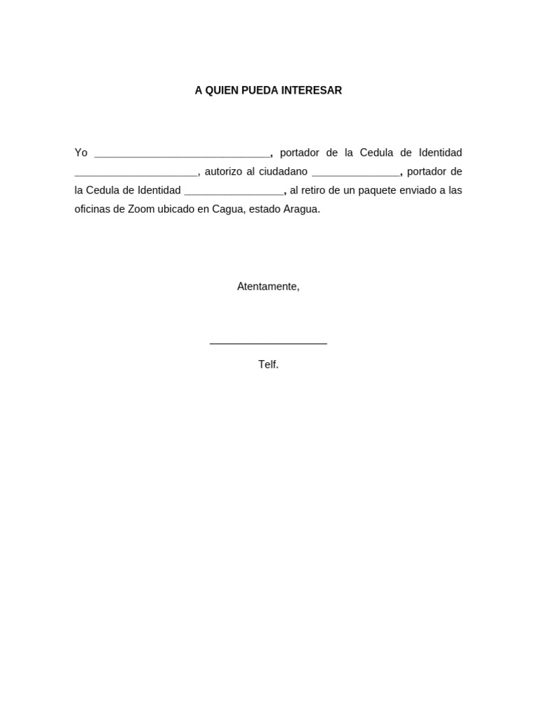 A Quien Pueda Interesar | PDF