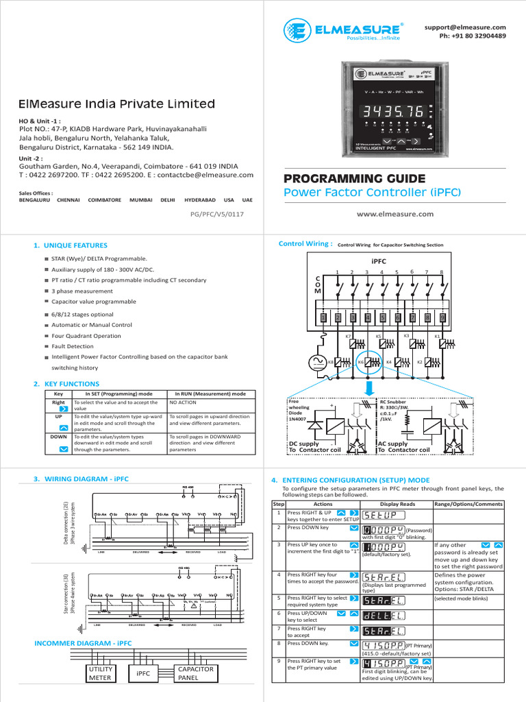 Elmeasure Power Factor Controller Ipfc Programming Guide | PDF