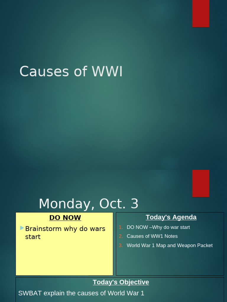 Causes of WWI | PDF