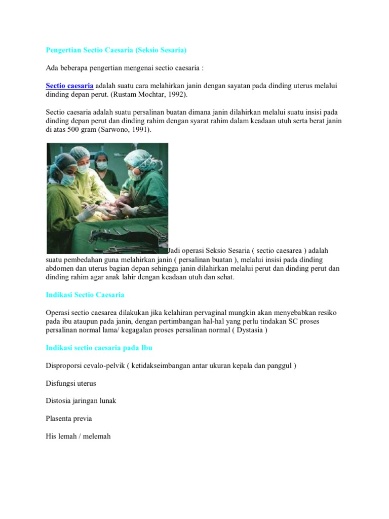 Pengertian Sectio Caesaria | PDF