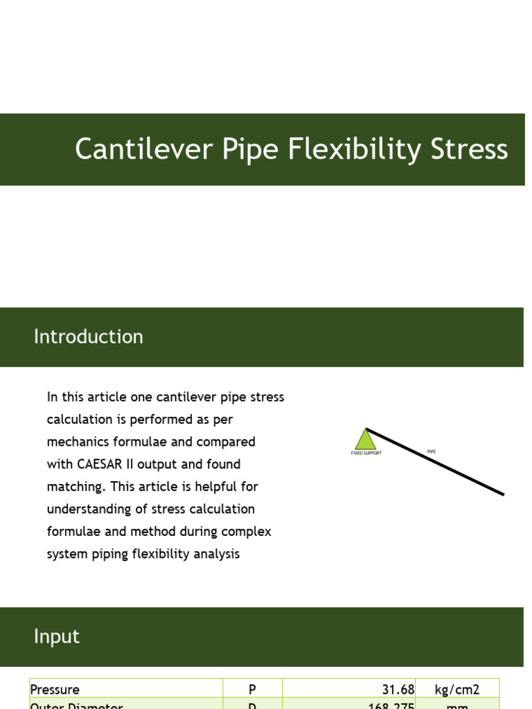 Piping Flexibility Stress Calculation | PDF