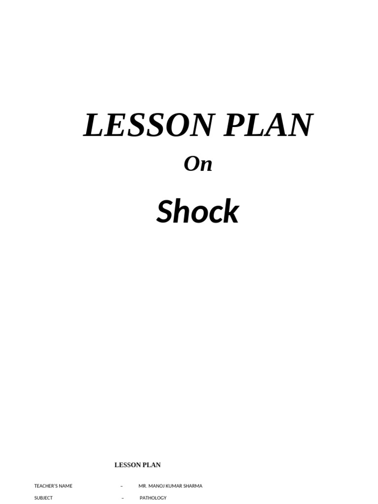 Lesson Plan on Shock | PDF