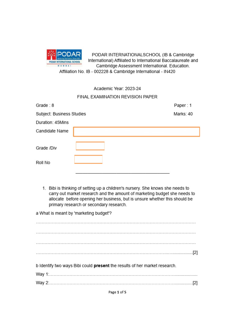 REVISION P12 [1]QP-2023-24 | PDF