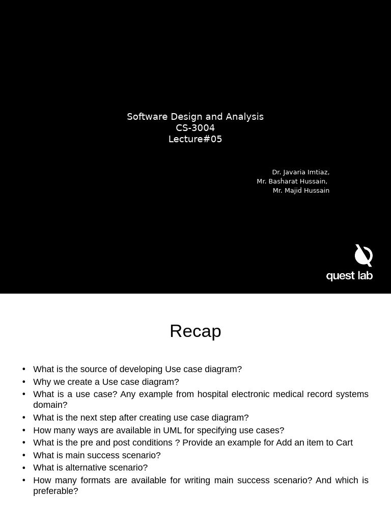 SDA Lect05 Fall2024 Domain Model | PDF