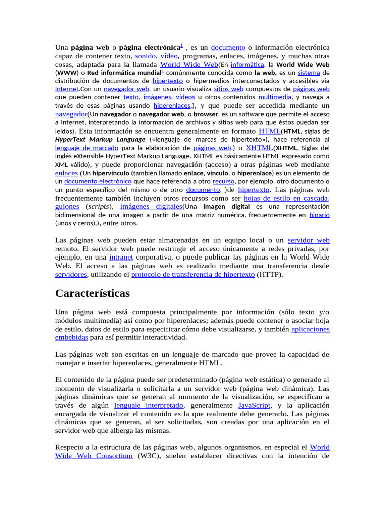 Una Página Web o Página Electrónica1 | PDF