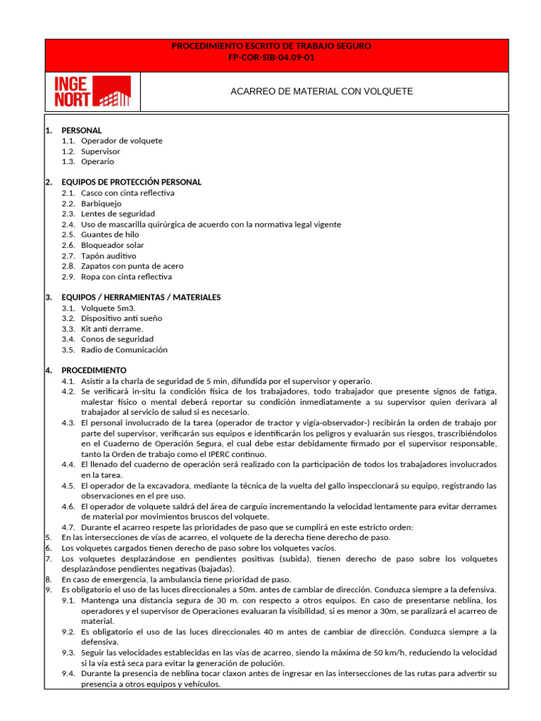 PET-Acarreo de Material Con Volquete | PDF | Tecnología