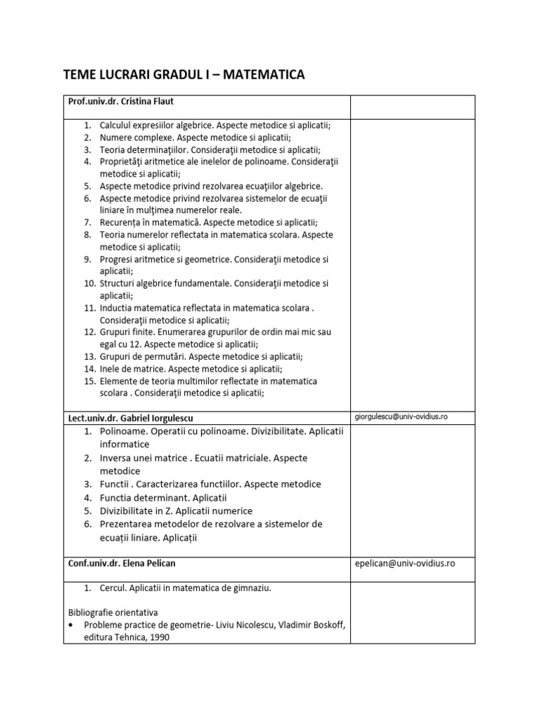 Teme Colocviu Grad I Matematica 2024 2026 1 | PDF