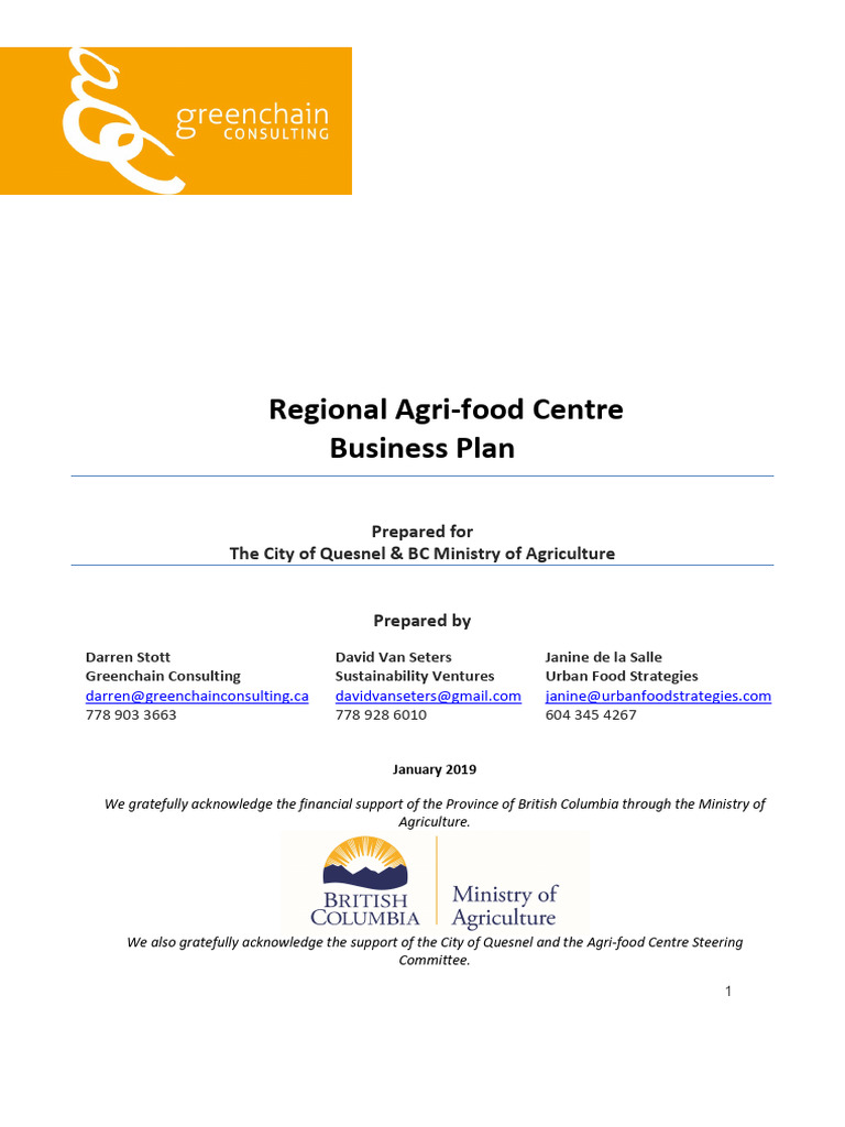 Regional Agri-Food Business Plan Jan 2019 Final Clean | PDF ...