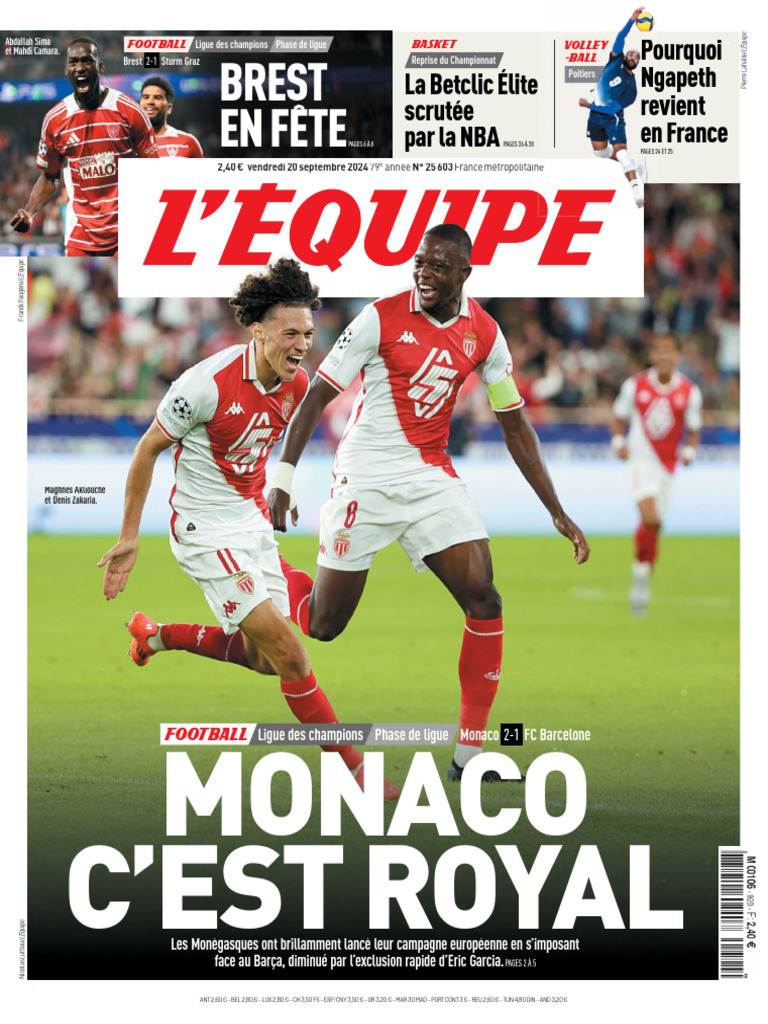 L Equipe Du Vendredi 20 Septembre 2024 | PDF
