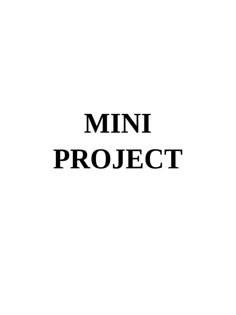 Mini Project Document (17) | PDF