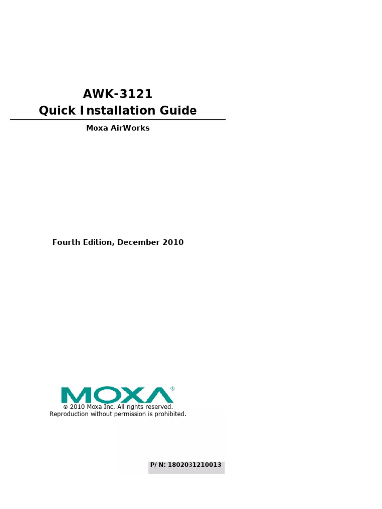 Manual de Usuario Moxa AWK-3121 (14 Páginas) | PDF