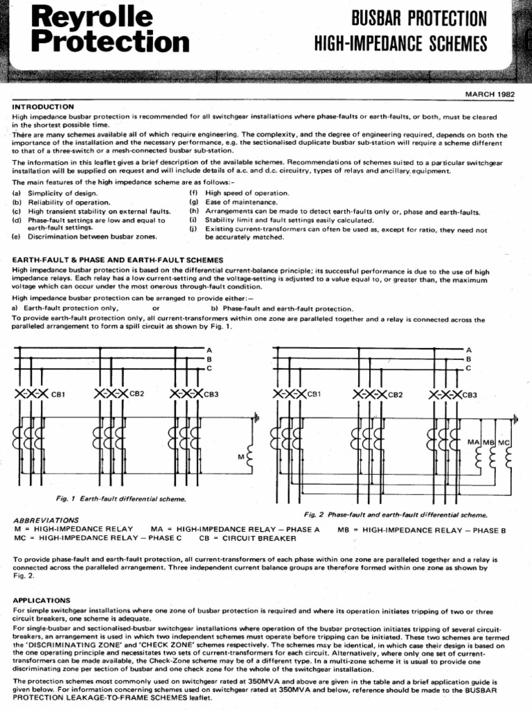 Busbar Protection High Impendance Scheme Oprecs | PDF
