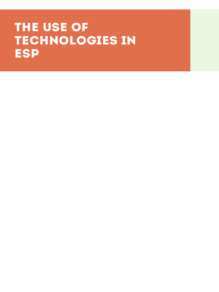 The Use of Technologies in ESP | PDF