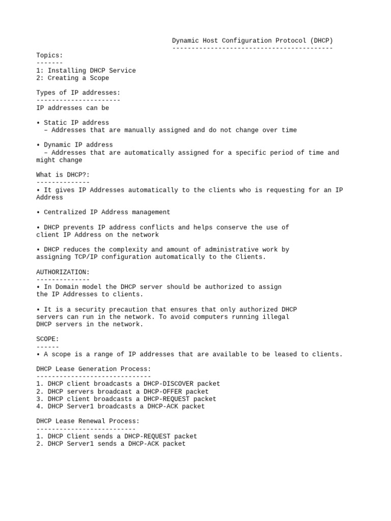 Dynamic Host Configuration Protocol Dhcp Pdf