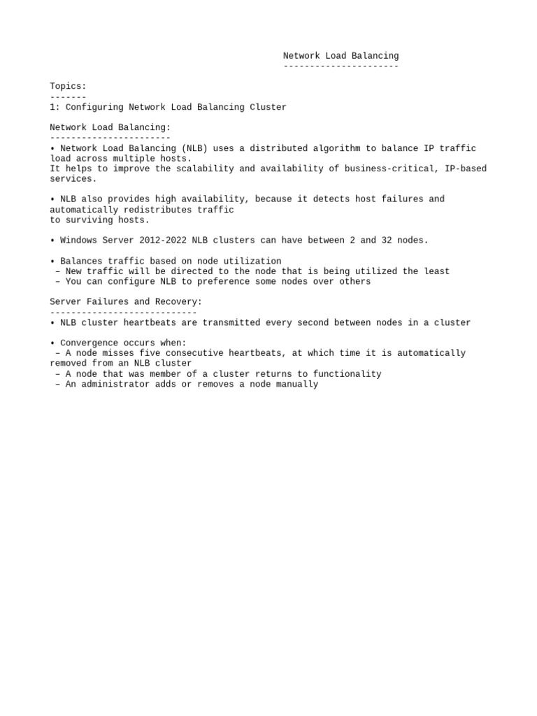 Day37 - Network Load Balancing | PDF