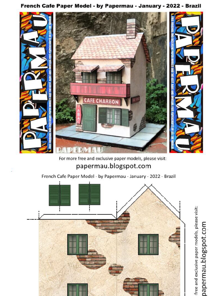 French Cafe Paper Model - by Papermau - 2022 | PDF