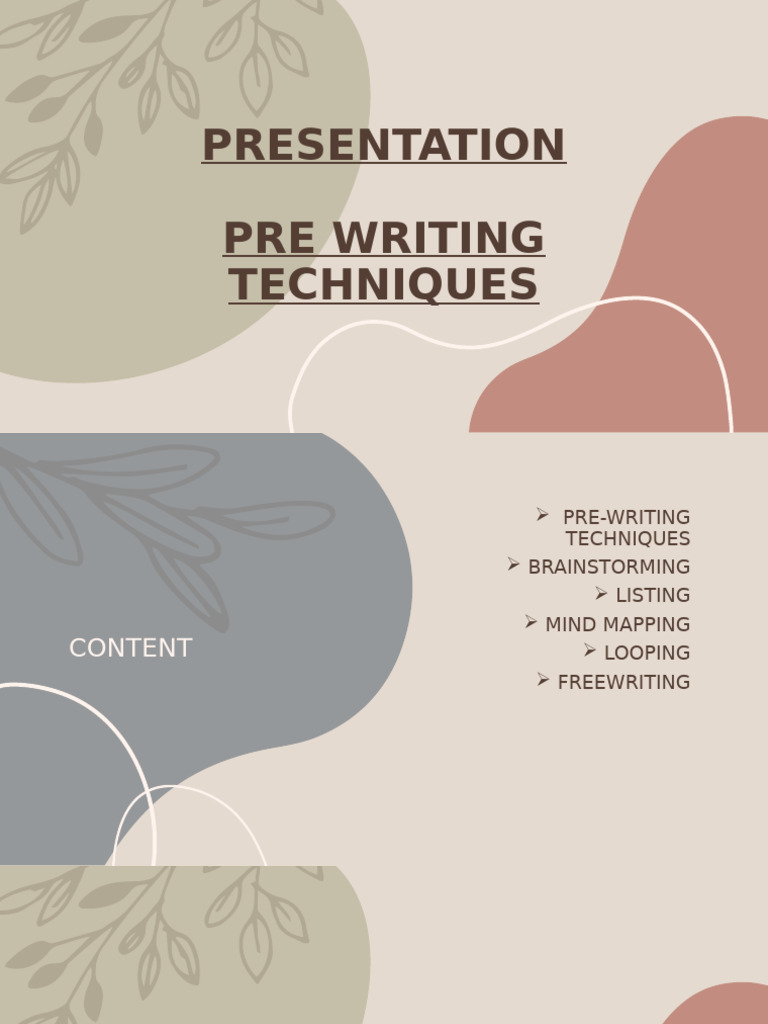 Pre Writing Techniques 2nd Semster | PDF