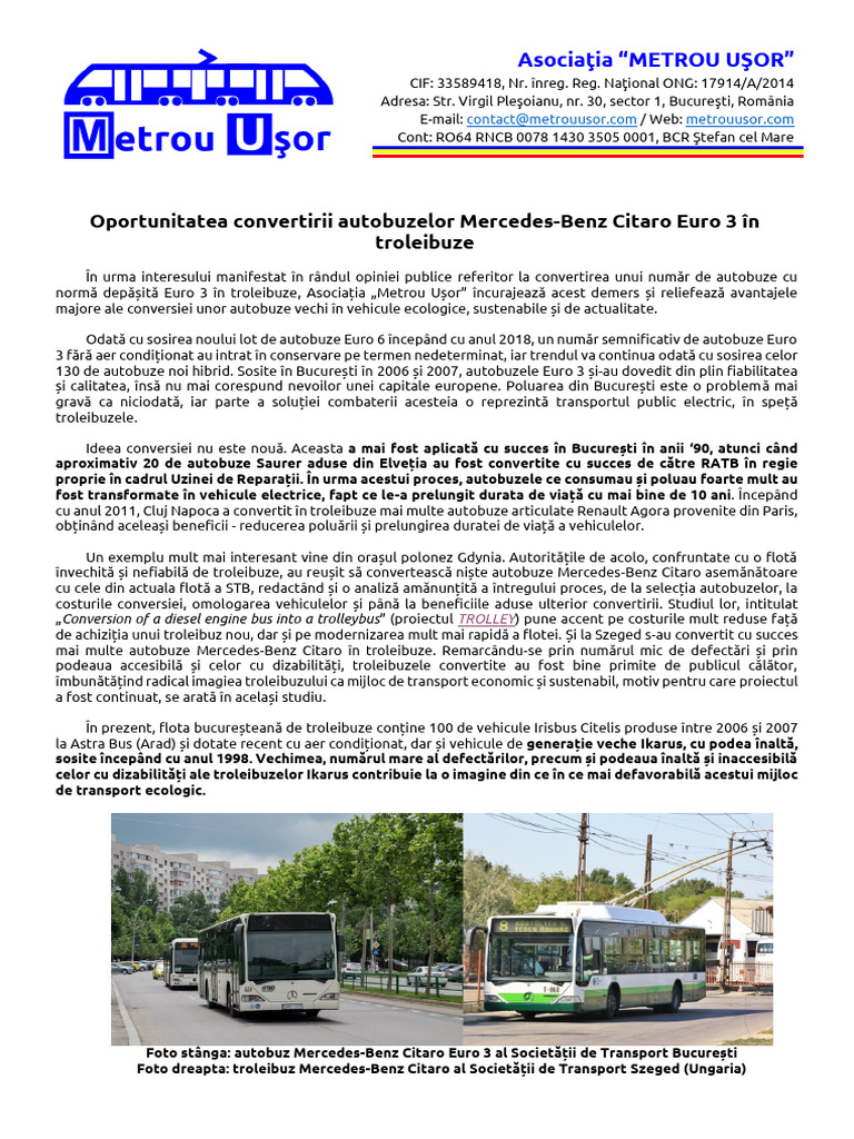 Punct de Vedere Conversie Autobuze in Troleibuze | PDF