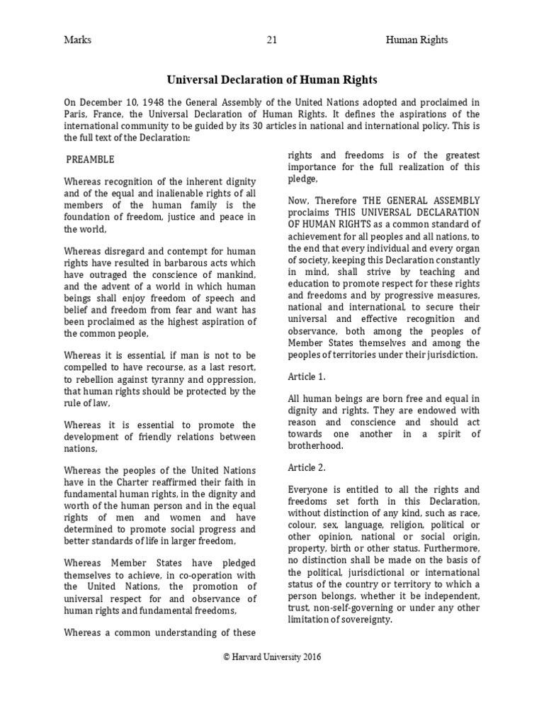 Universal Declaration of Human Rights PDF | PDF