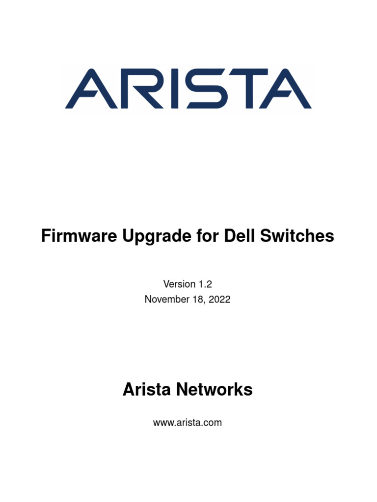 Dell Switches Firmware Upgrade Manual | PDF