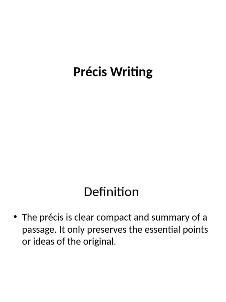Precis Writing | PDF